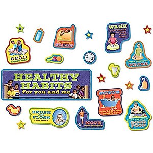 North Star Teacher Resource NST3036 Healthy Habits Bulletin Board Set, 38 Pieces