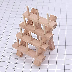 Amosfun 12 Thread Holder Hair braiding Rack Spool Wooden Braid Divider Stand Separator- Spool Folding Beech Reel Bobbin Thread Organizer- Wire Frame Rack for Quilting Crafts Sewing Embroidery