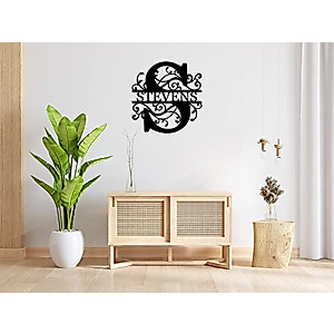 Personalized Family Name Sign, Personalized Metal Sign, Custom Metal Sign, Monogram Wall Decor, Personalized Last Name Sign, Split Letter Monogram Sign，housewarming gifts for new house