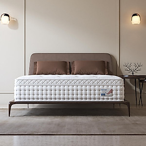 BedStory King Size Mattress, 12 Inch Plush Comfort Memory Foam Hybrid Mattress King Size, Fiberglass Free Pocket Spring Bed Mattress in a Box - Edge Support, CertiPUR-US