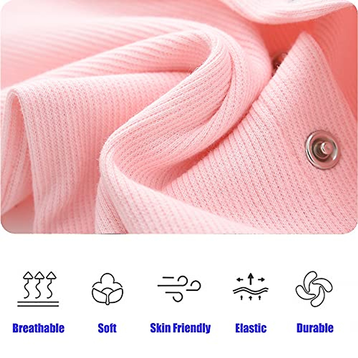 KISBINI Baby Footed Pajamas with Mitten Cuffs Unisex Cotton Snap-up Romper Jumpsuit Sleep and Play 0-12 Months Footies