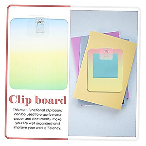 Misti Stamping Tool 6 Pcs Plate Clamp Kick Rollers Writing Board Classroom Clipboard Plastic Short Hand Clipboard Office Supply Exam Paper Clips Business Notebook Student