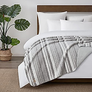 UGG - Daybreak Throw Blanket - Soft Striped Ombre Throw Blanket - 50" x 70" - Warm Accent Blanket for Couch or Bed - Cozy Home Décor - Stone
