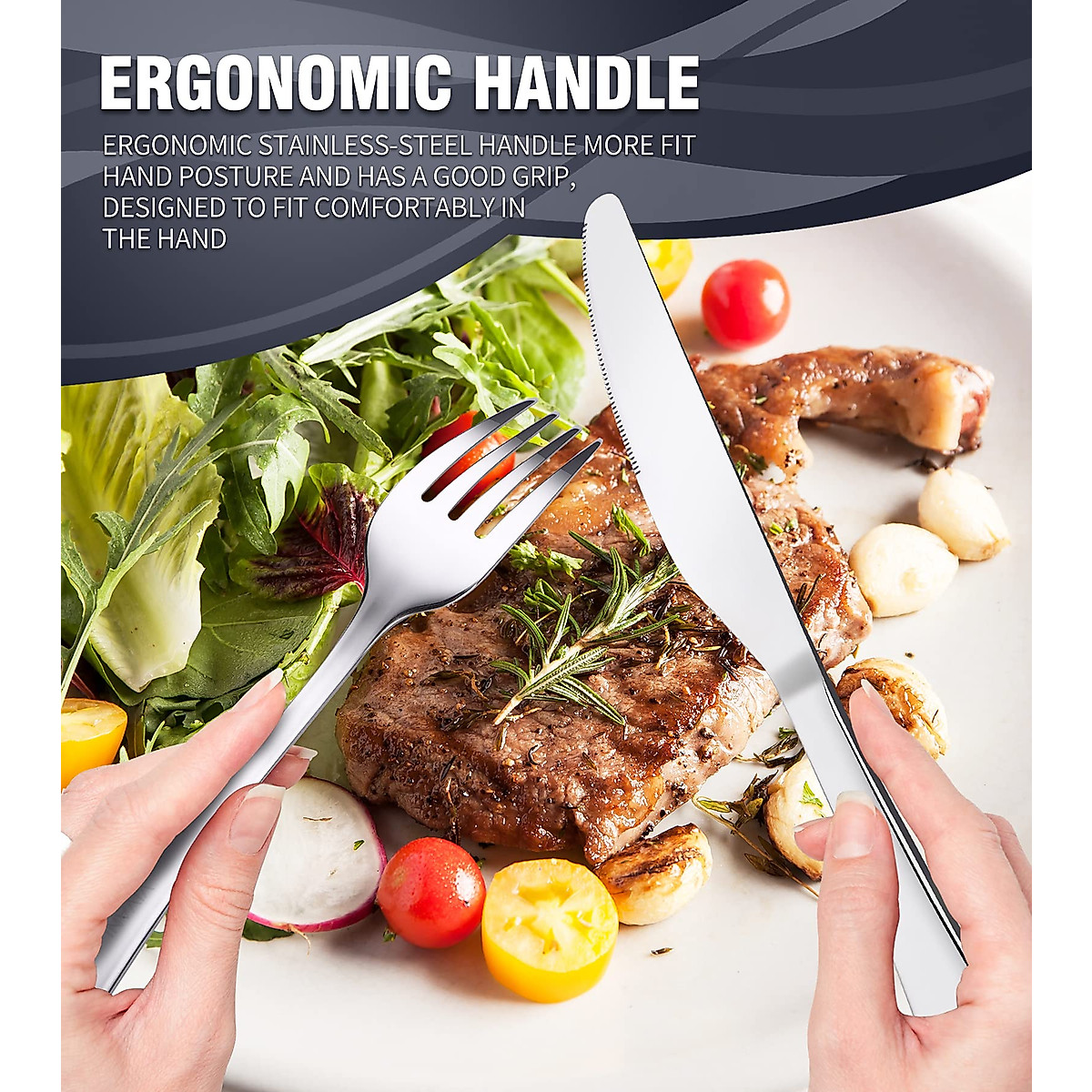 VIVANI 16 Piece Silverware Set for 4, Premium Stainless Steel Cutlery Set, Utensil Sets, Flatware Sets for 4, Forks Spoons and Knives Set Dishwasher Safe for Home Kitchen