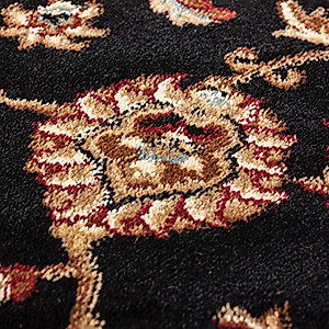 Well Woven Barclay Sarouk Traditional Rug, 3'11" x 5'9" Oval, Black