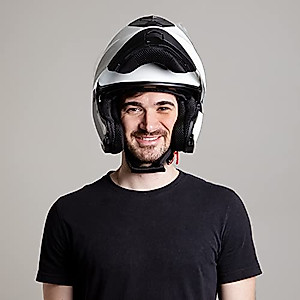 Westt Open Face Motorcycle Helmet - Helmets for Adults Motorcycle Dirtbike Motocross - ATV Helmet Dual Visor Chin Liftable DOT Approved(XL/White Torque X)