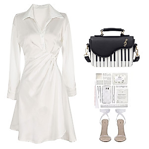 Reberomantic Women's Shirt Shape Crossbody Bag Punk Style Evening Handbag Purse Lapel Collar Satchel Bag,Z-shirt black One Size