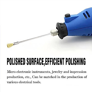 10 Pieces Extended Stainless Copper Wire Cleaning End Brushes Pen Wire Brush Rust Paint Removal Bits Polishing Rotary Tools Accessories 3 mm Mandrel (6 mm end Brush)