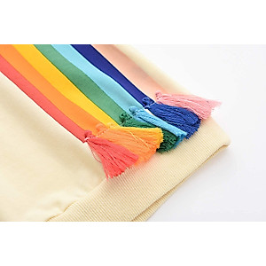 BINIDUCKLING Toddler Crew Neck Rainbow Sweatshirt Girls 3T