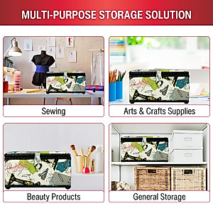 SINGER 07281 Vintage Sewing Basket with Sewing Kit Accessories