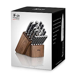 Cangshan S Series 1024043 German Steel Forged 17-Piece Knife Block Set, Walnut