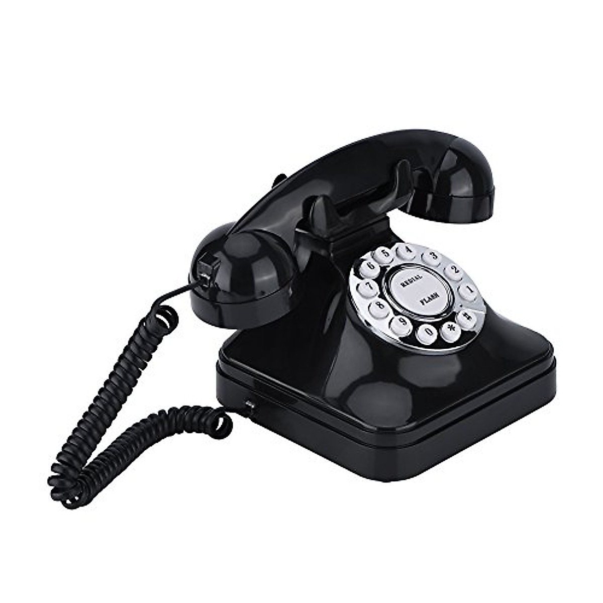 Landline Telephone, WX-3011 Vintage Black Multifunction Plastic House Phone Retro Wire Push Button Dial Landline Telephone, Vintage Telephone