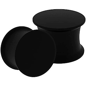 2pc Black Silicone Gauges 1/2 Double Flared Saddle Earring Ear Stretcher Gauge Plug Lobe Earring Piercing Jewelry