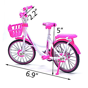 Ailejia Finger Racing Bicycle Mountain Bike Cake Topper Mini Dirt Bike Bicycle Model Cool Boy Toy (Pink)