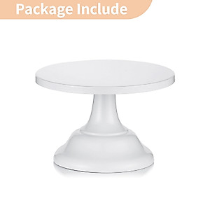 NUPTIO White Cupcake Stand Wedding: Cake Holder Dessert Pedestal Stands Metal Display Trays for Desserts Round Serving Plate for Birthday Party Christmas Anniversary Baby Shower 7.87 Inch / 20cm