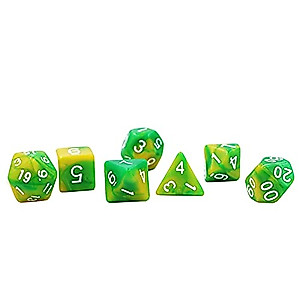 SUWEILE SZSZ 7pcs/Set Acrylic Dice Set Different Shapes Digital Dice for RPG MTG DND Board Game Role Playing Games 0212 (Color : F)