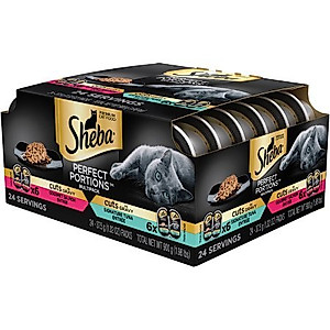 Sheba Perfect Portions Cuts in Gravy Multipack Salmon & Tuna Wet Cat Food 2.6 oz.