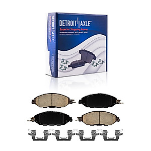 Detroit Axle - Brake Kit for 2013-19 Nissan Pathfinder Infiniti QX60, 15-19 Murano Replacement 12.58" inch Front & 12.13" inch Rear Drilled Slotted Brake Rotors 2015 2016 2017 18 Ceramic Brakes Pads