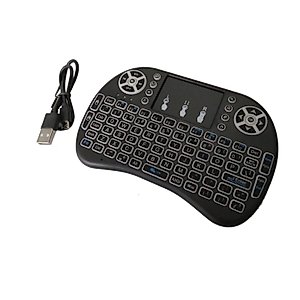 Wireless Mini Keyboard and Touchpad Mouse 2.4GHz Backlit Universal Remote Controller for Gaming Rechargeable Li-ion Battery for Google Android TV Xbox, PS3, PC, Windows Roku iptv Gaming