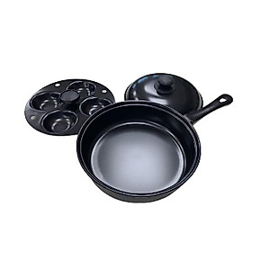 Fox Run Non-Stick Poaching, 13.5" x 8" Egg Poacher and Fry Pan, Black