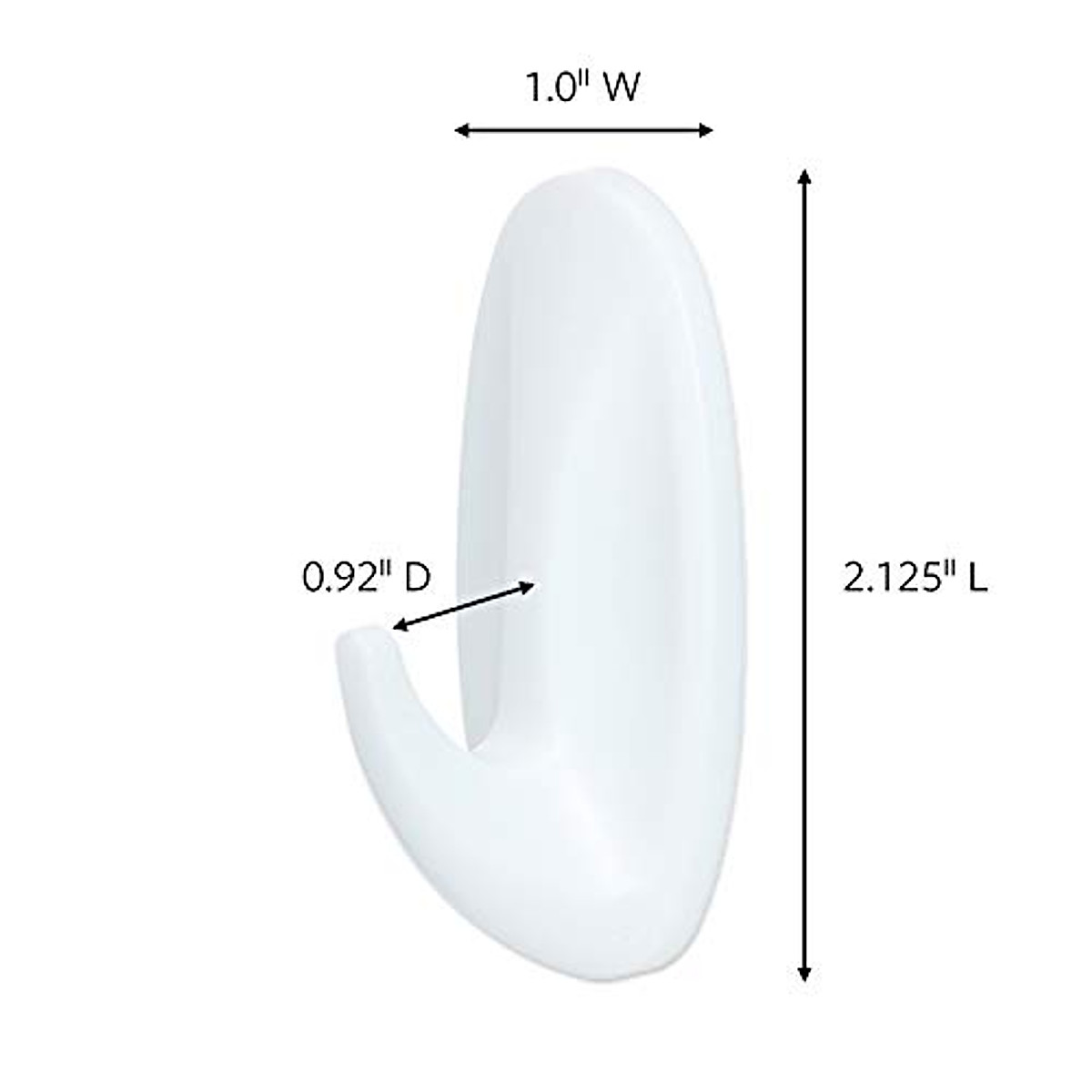 Command Small Designer Hooks, White, 2-Hooks, 4-Strips, 6-Pack, Organize Damage-Free