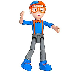 Blippi Talking Figure, 9-inch Articulated Toy with 8 Sounds and Phrases, Poseable Figure Inspired by Popular YouTube Edutainer