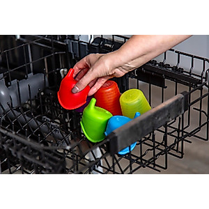 O-Sip! Silicone Sippy Lids (Pack of 3) - Spill-Proof Fun for Families! - BPA-Free, Fits on Glasses, Mason Jars & Cups - Reusable, Durable, & Kid-Friendly (Colors: Red, Green, Blue) - ModFamily