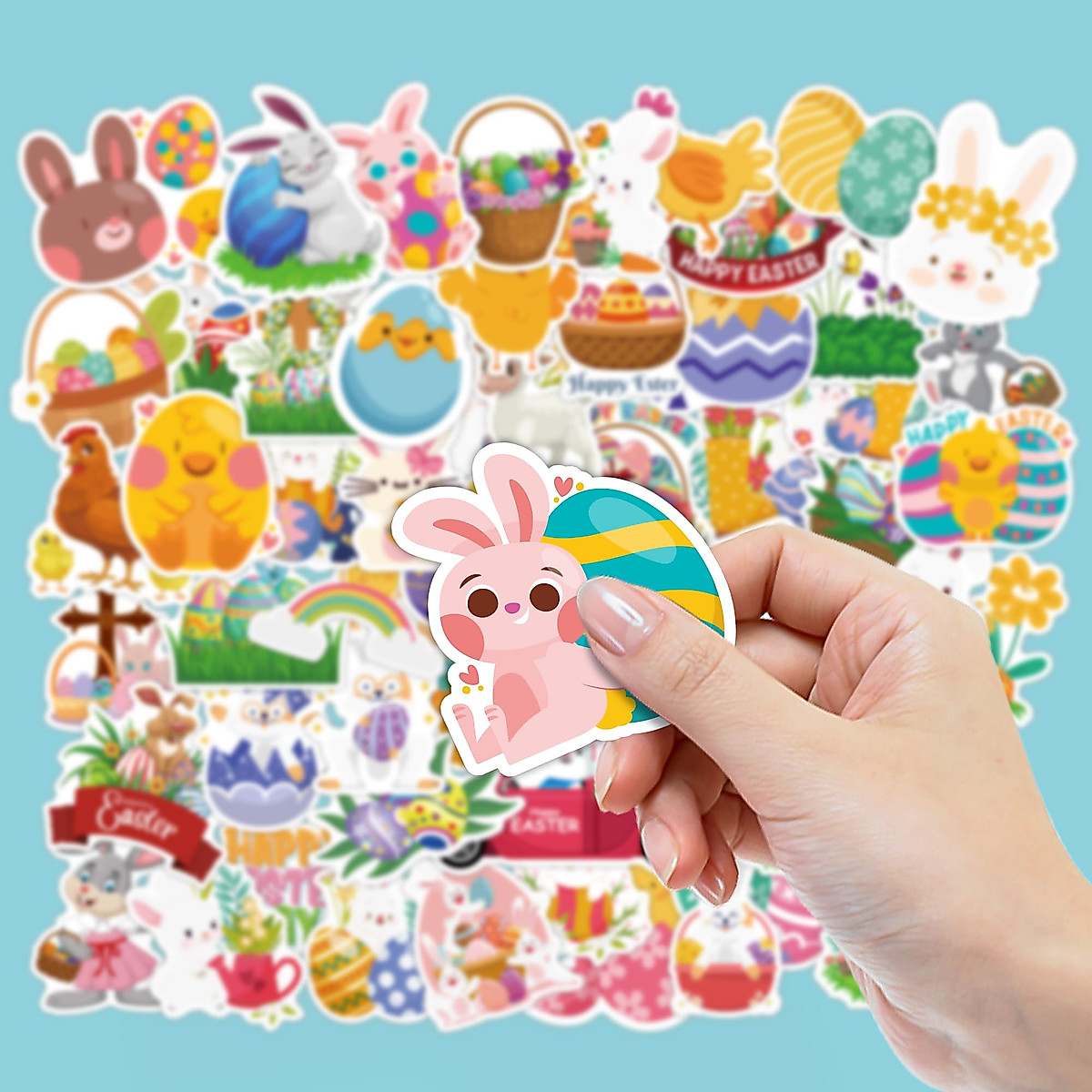 OHOME Easter Stickers | 120 PCS for Kids - Egg Stuffers, Vinyl Games Crafts Activities Party Favors - Basket Stuffers - Gifts for Boys Girls