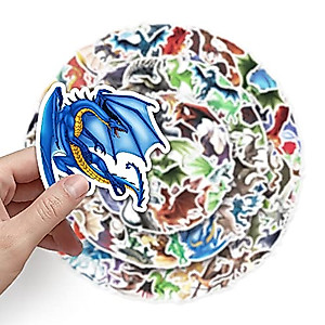 100Pcs Dragons Stickers for Laptops,Cartoon Pterosaur Vinyl Sticker for Kids Teens Adults,Cute Western Dragon House Waterproof Gift Sticker for Water Bottle Skateboard Phone Guitar Decals