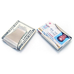 Storus Smart Money Clip + Credit Card Holder Pocket Wallet, Slim Minimalist Double-sided Metal Wallet for Men, Father's, Gift - Polished Stainless Steel