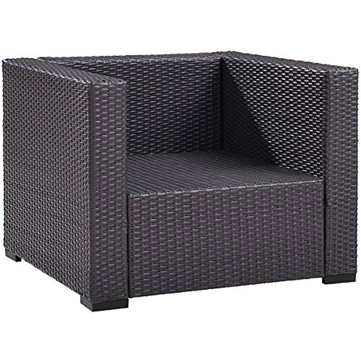 Crosley Furniture KO70130BR-MI Biscayne Outdoor Wicker Arm Chair, Brown with Mist Cushions