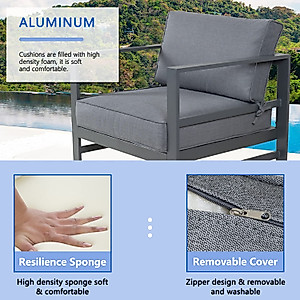 FYRICKYLINOO 2 PCS Aluminum Modern Outdoor Patio Club Chair Set, Grey Cast Aluminum, All-Weather, Sectional Sofa, 27.6*25.2*25 inches, 400 lbs, Grey, Resistant, Sturdy, Waterproof