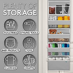 Phamous storage Over Door Organizer - Hanging Storage Organizer - ALL-IN-ONE Pantry Organizer - Bedroom Organization with 4x Pockets - Mounting Accessories & Mini Pocket
