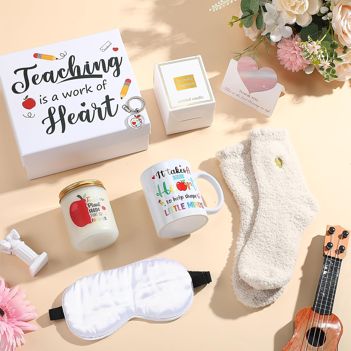 Tiangrid 7 Pcs Teacher Appreciation Gifts from Students, Teacher Graduation Gift from 2025, Thank You Teacher Gifts Basket Idea for Back School birthday Teacher's Day Gift