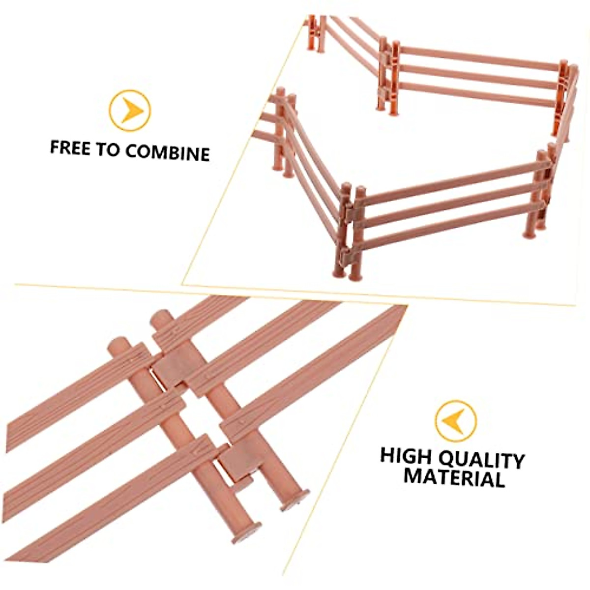 HANABASS 30pcs Plastic Fence Fence Grass Edging Fence Mini Wood Picket Landscape Wire Fencing Plastic Garden Palisade Fence Model Dolls House Small Picket Fence Board Game Small Fence 16c