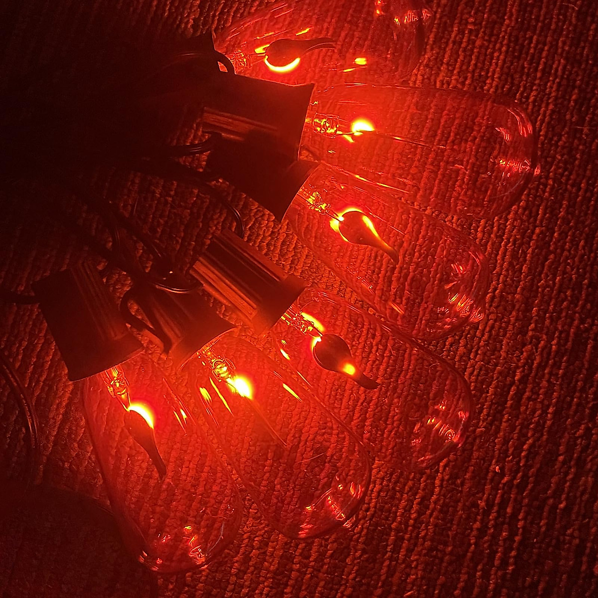 Abeja 10 Pack Christmas Orange Flicker Flame Light Bulbs, ST40 Orange Replacement Bulbs with Realistic Orange Glow, Flame Edison Bulbs for Christmas Outdoor Indoor String Lights