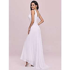 Ever-Pretty Women's High Low Wedding Guest Dress 16 US White
