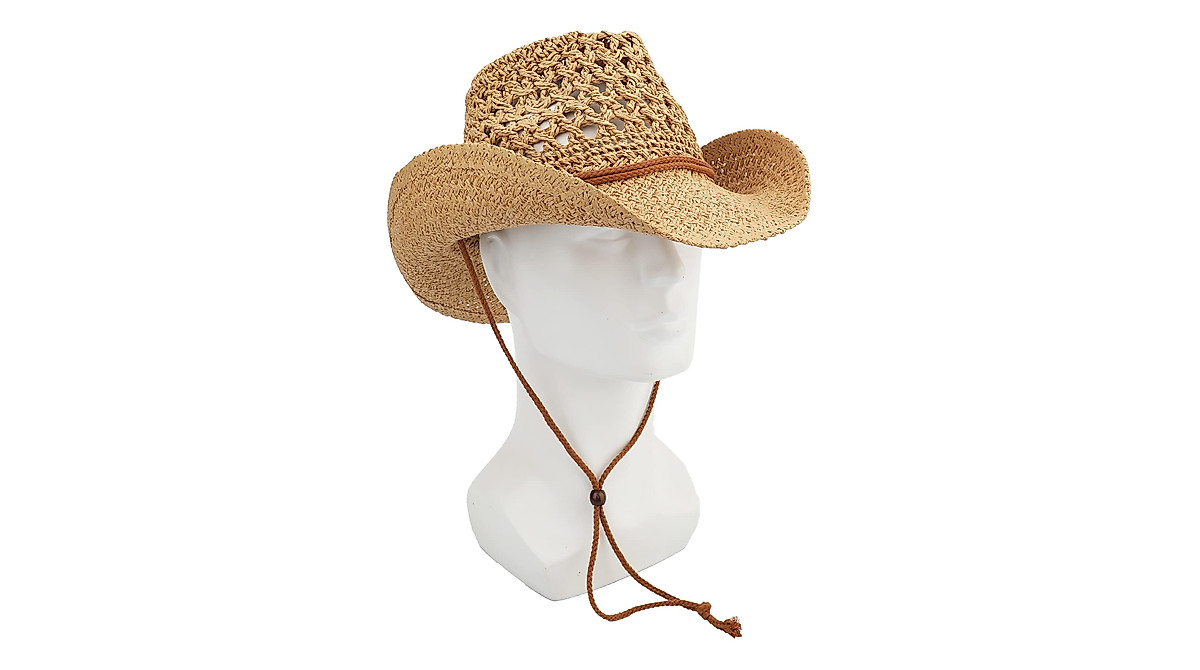 Melesh Adult Sun Straw Western Cowboy Hat (Khaki) — 🛍️ The Retail Market