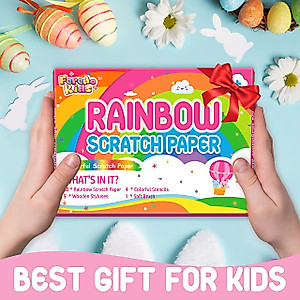 FEREDO KIDS Scratch Paper Gifts for Kids Set: 70Pcs Rainbow Scratch Art for Kids Arts and Crafts Kit for Girl Boy Crafts for Kids Ages 4-8 Birthday Halloween Christmas Party Gift Kids Activities