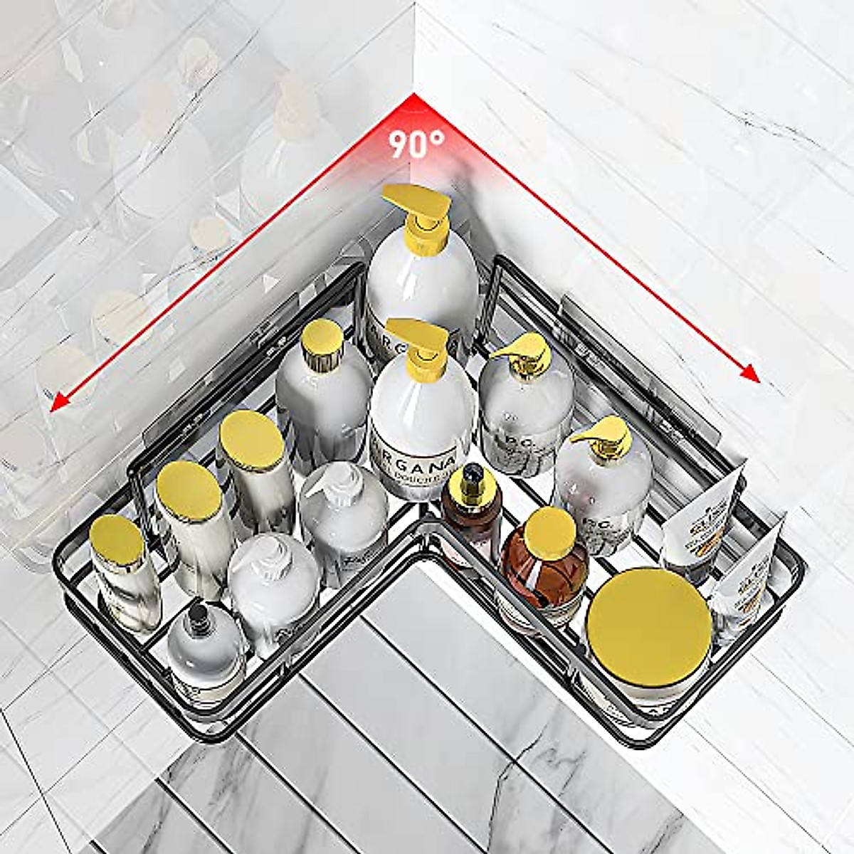 Moforoco 3 Pack Adhesive Corner Shower Caddy, Shower Organizer Shelf with Soap Holder and 12 Hooks, Shower Shelves Rustproof for Bathroom, Shower Storage Basket, Shower Shelf for Inside Shower