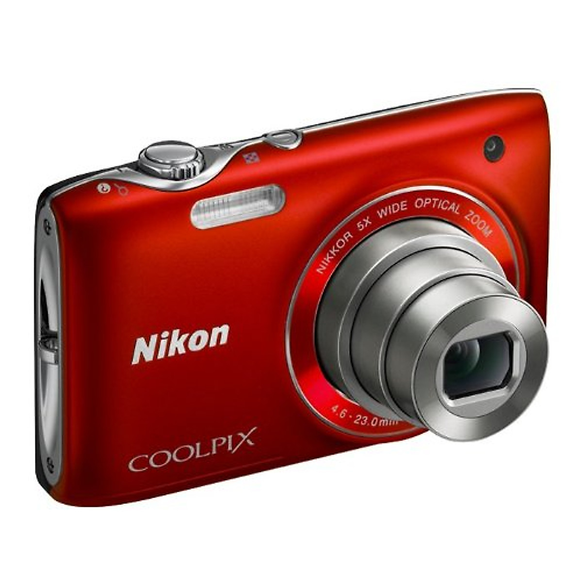 Nikon COOLPIX S3100 14 MP Digital Camera with 5x NIKKOR Wide-Angle Optical Zoom Lens and 2.7-Inch LCD (Red)