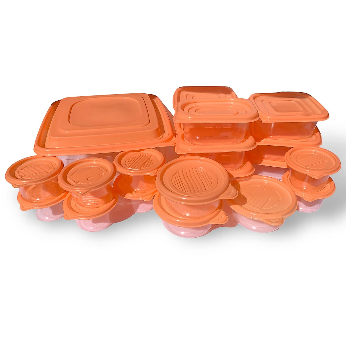 Room 2 Room 42-Piece Food Storage Container Set For Food Storage, Dishwasher Safe, Airtight, BEST VALUE (Orange)