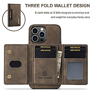 ZCDAYE Wallet Case for iPhone 13 Pro Max Case,iPhone 13 Pro Max (6.7 inches) Case, iPhone 13 Pro Max Leather Case with Removable Card Holder - Khaki