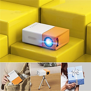 G300 HD LED Projector, Upgrade Home Cinema Projector Support 1080P Displaying, Stylish HD Projector Support HDMI, AV, VGA, USB, for SD Input & 3.5mm Earphone Port, Replace Television