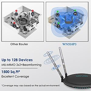 AC1200 WiFi Router Dual Band Wireless Internet Router,High Speed Wireless Router with 4x5dBi High-Gain Antennas for Online Game & HD Video,Provide More Reliable WiFi Connections and WiFi Speeds