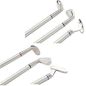 SIPLIV Metal Golf Rollerball Pen Set (3 Colors Ink), Mini Golf Balls Toy Desktop Golf Gift Set Includes Putting Green, Flag, 3 Golf Clubs Pens and 2 Balls