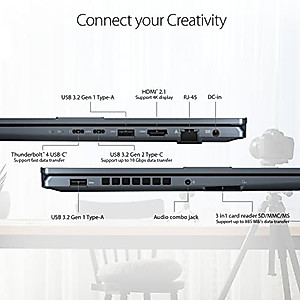 ASUS VivoBook Pro 16 Laptop, 16” 16:10 Display, Intel Core i7-12650H CPU, NVIDIA® GeForce RTX 3050 Ti GPU, 16GB RAM, 1TB SSD, Windows 11 Home, Quiet Blue, K6602ZE-DB76