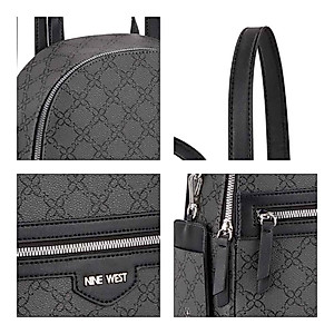 NINE WEST Whidbey Medium Backpack Jet Black Logo One Size