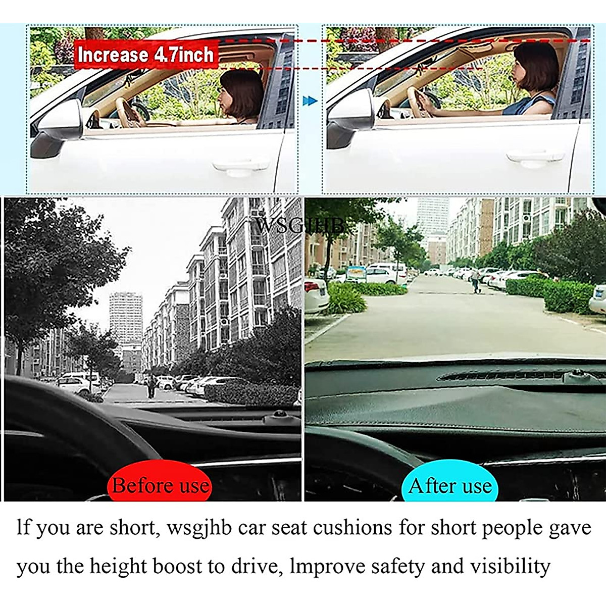 Adult Booster Seat for Car, Portable Booster Seat for Driver, Passenger , 3D Breathable Mesh Non-Slip Seat Cushions with Practical Handle for The Car, Office, Wheelchair (Extra Large) (Black)