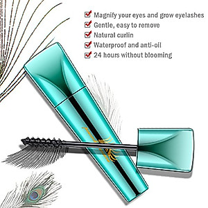 Mascara Lash 4D Mascara Waterproof Fiber Mascara Liquid Lash Mascara Thick Eyelash Long Lasting Smudge-Proof with 360 Degrees Spiral Brush(1 PCS)